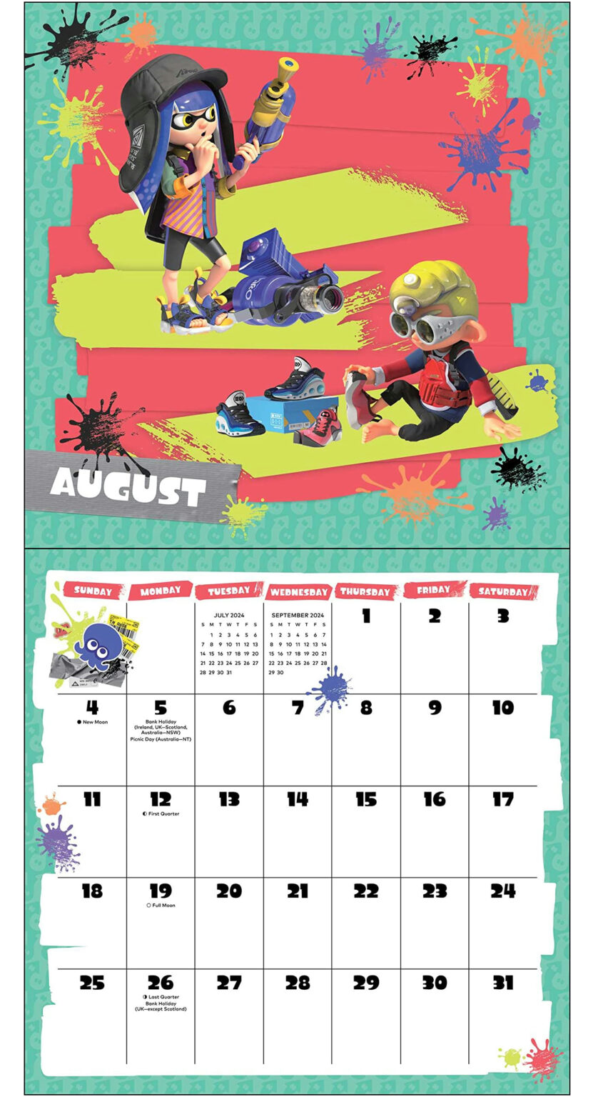 『Splatoon 3 2024 Wall Calendar』が海外向けに2023年9月頃に発売！ | Nintendo Switch 情報ブログ